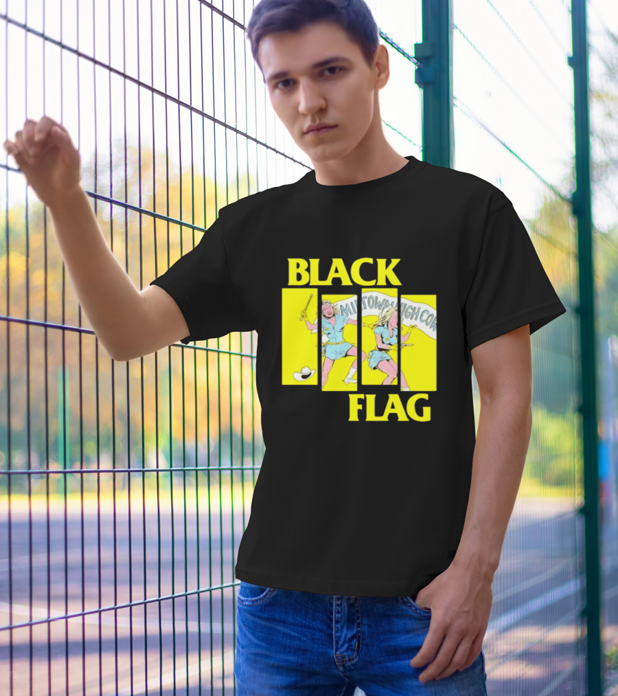 Black Flag Midtown High Comix Punk Rock Mid 20th Century T-Shirt
