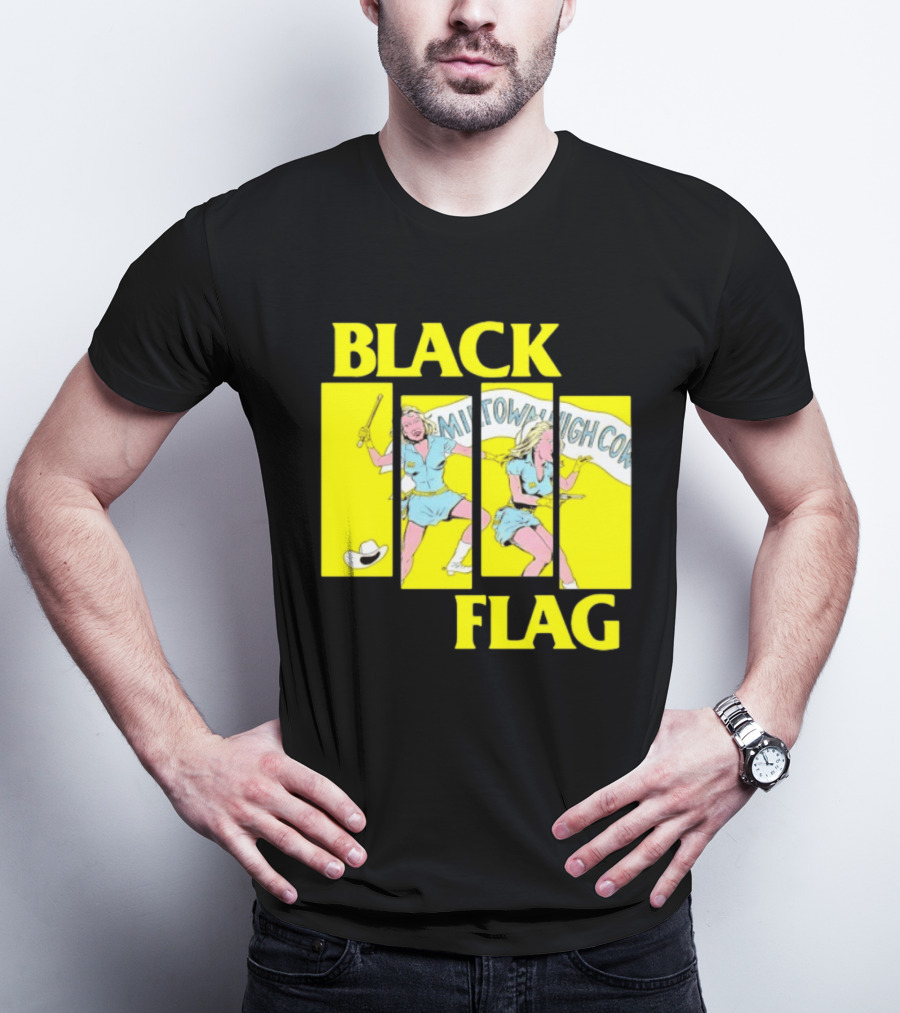 Black Flag Midtown High Comix Punk Rock Mid 20th Century T-Shirt