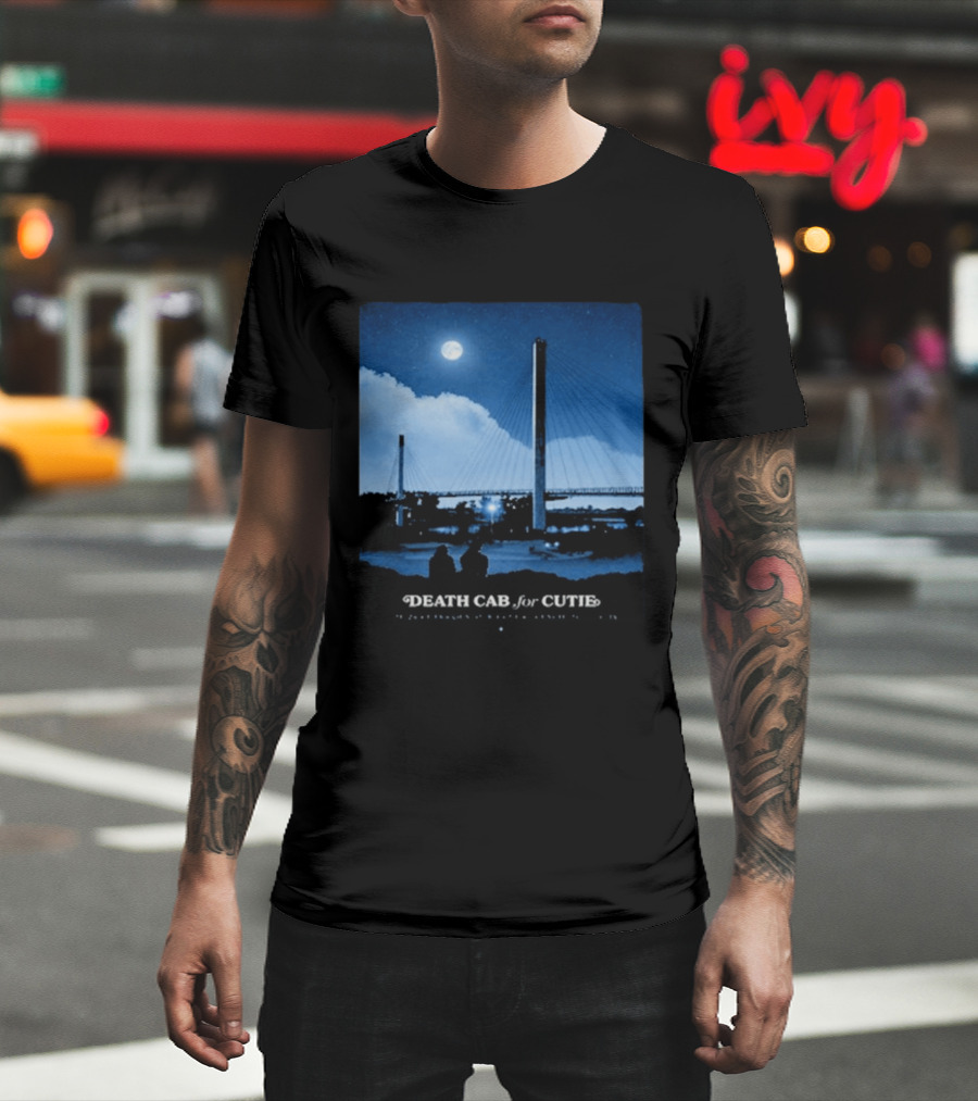 Death Cab For Cutie Council Bluffs IA 2026 Bridge Moonlit T-Shirt