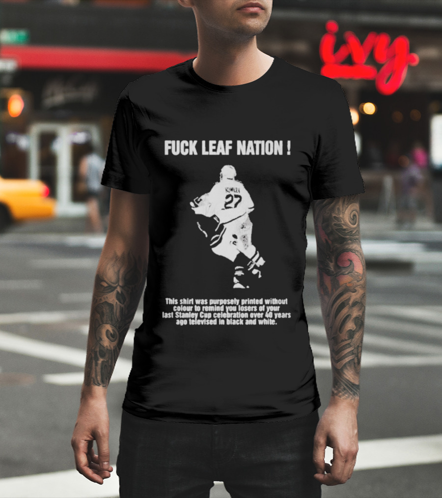 Fuck Leaf Nation Komley 27 Vintage Hockey Fan T-Shirt