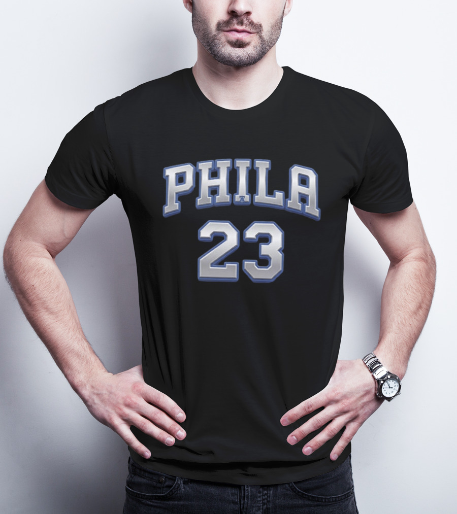 LeBron James 23 Philly Sixers Basketball Two Sided T-Shirt
