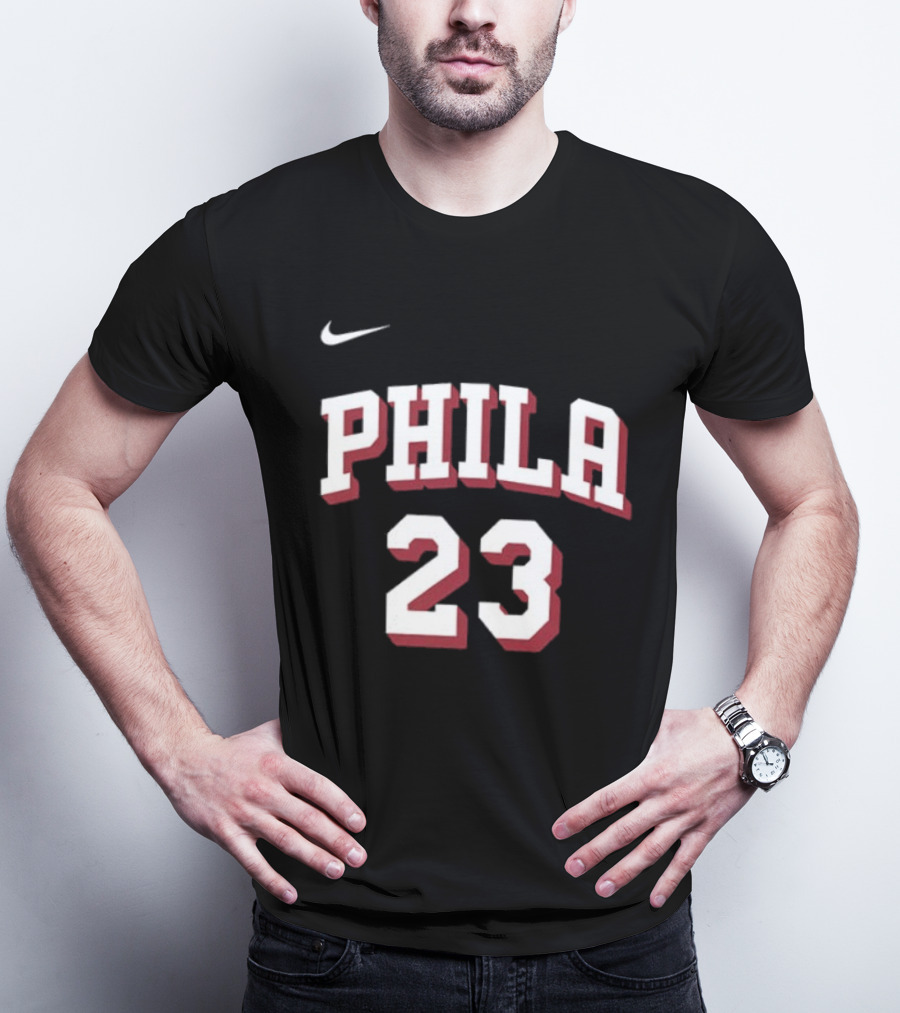 LeBron James 23 Phila 76ers Name Number Royal Nike T-Shirt