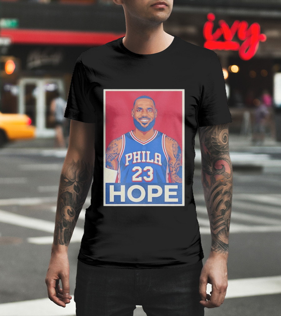 LeBron James 23 Phila Hope Basketball Jersey T-Shirt