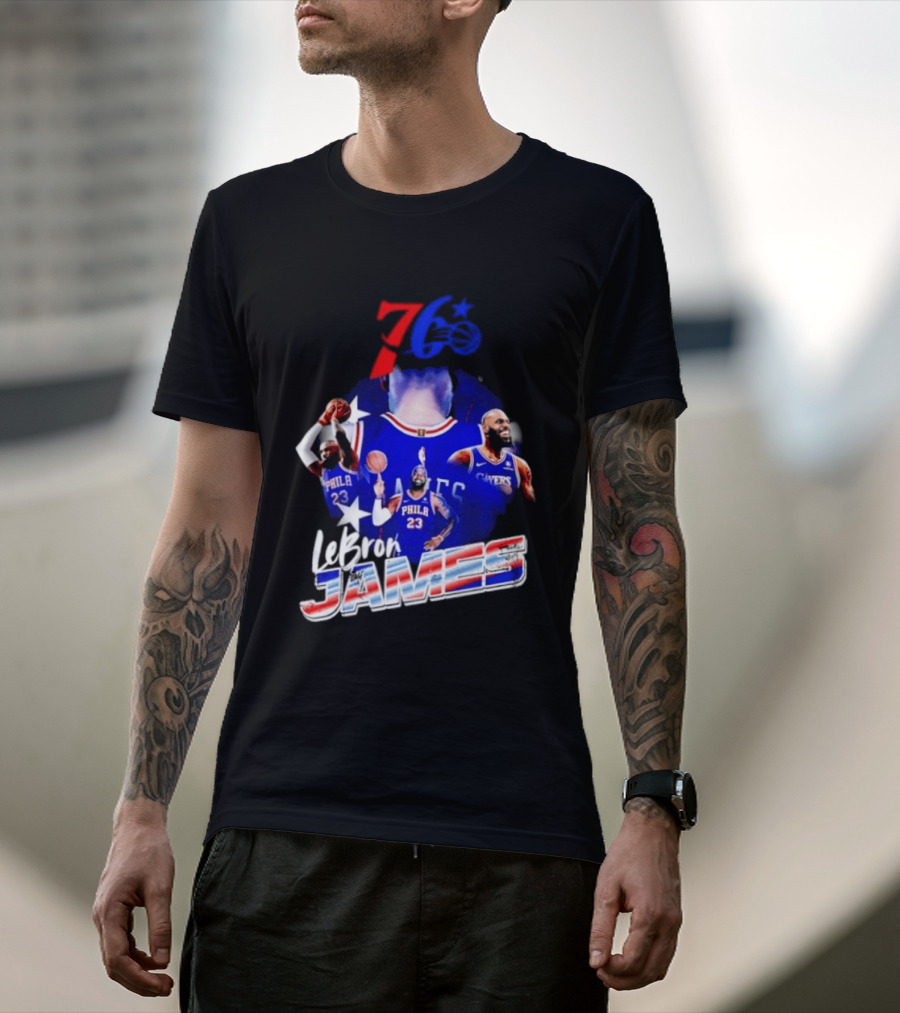 LeBron James Philadelphia 76ers 23 Player Collage T-Shirt