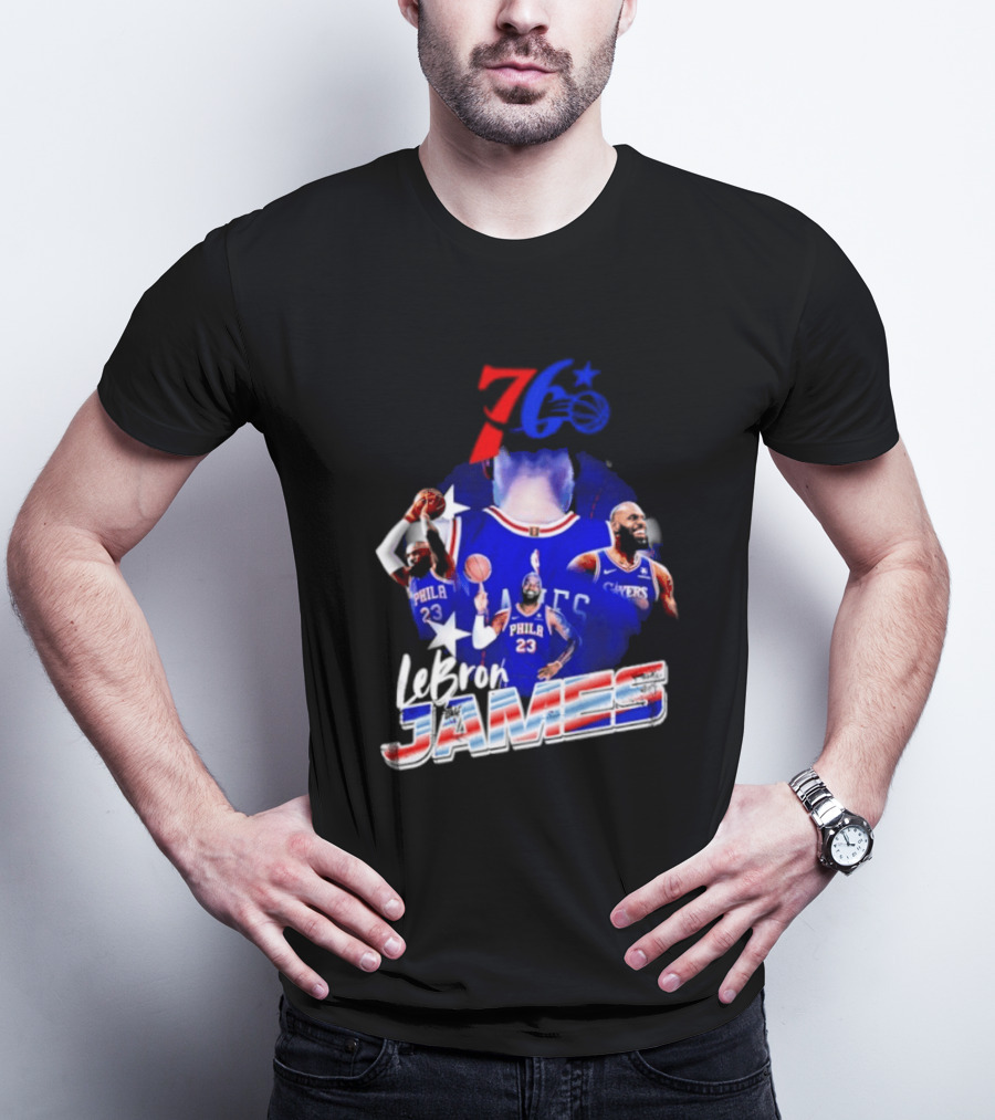LeBron James Philadelphia 76ers 23 Player Collage T-Shirt