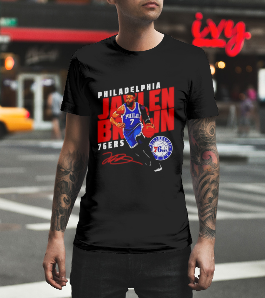 Philadelphia 76ers NBA Jalen Brown 7 Signature T-Shirt