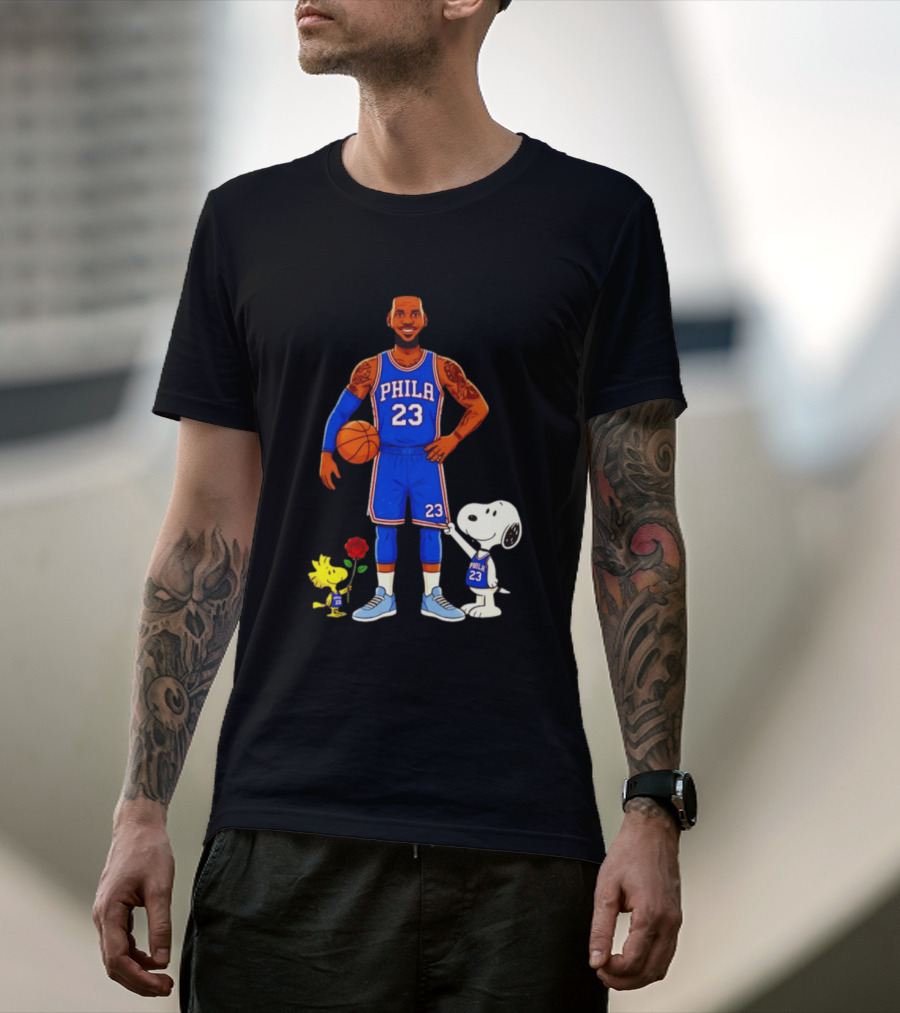 LeBron James Snoopy Woodstock Philadelphia Phila 23 Basketball T-Shirt