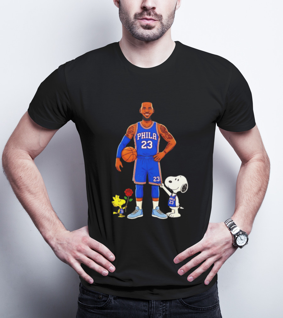LeBron James Snoopy Woodstock Philadelphia Phila 23 Basketball T-Shirt