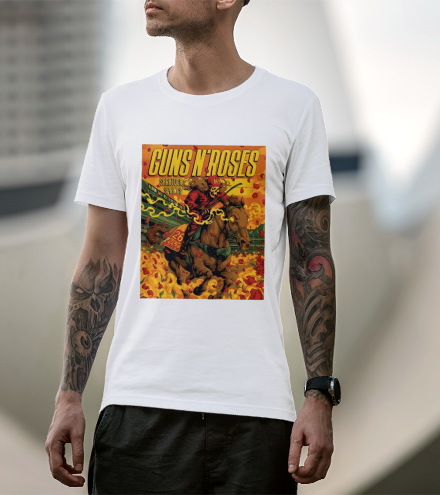 Guns N' Roses Saratoga Springs July 26 2026 Equestrian Skull Rider NY Event T-Shirt