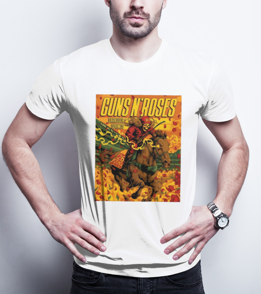 Guns N' Roses Saratoga Springs July 26 2026 Equestrian Skull Rider NY Event T-Shirt
