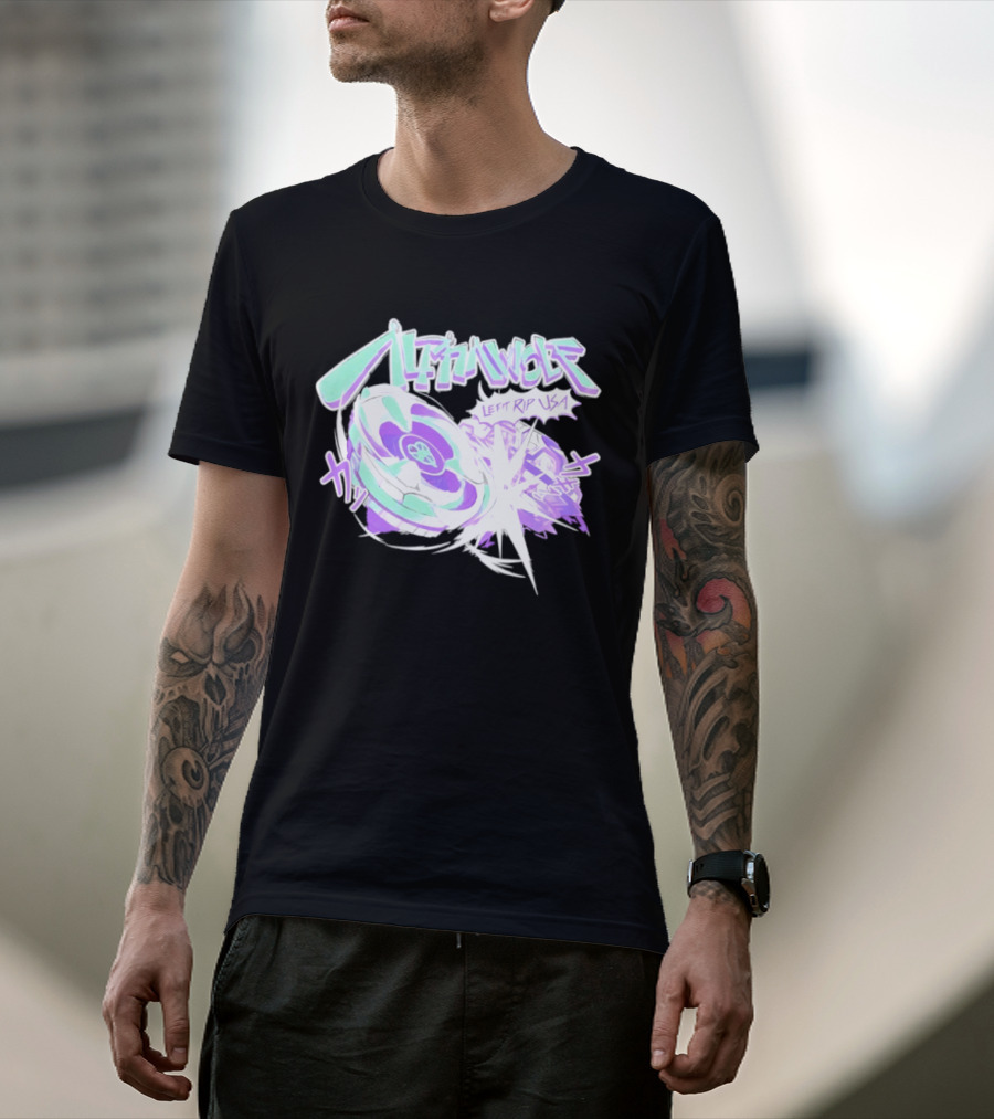 Alpha Wolf Left Rip USA Beyblade Anime Burst T-Shirt