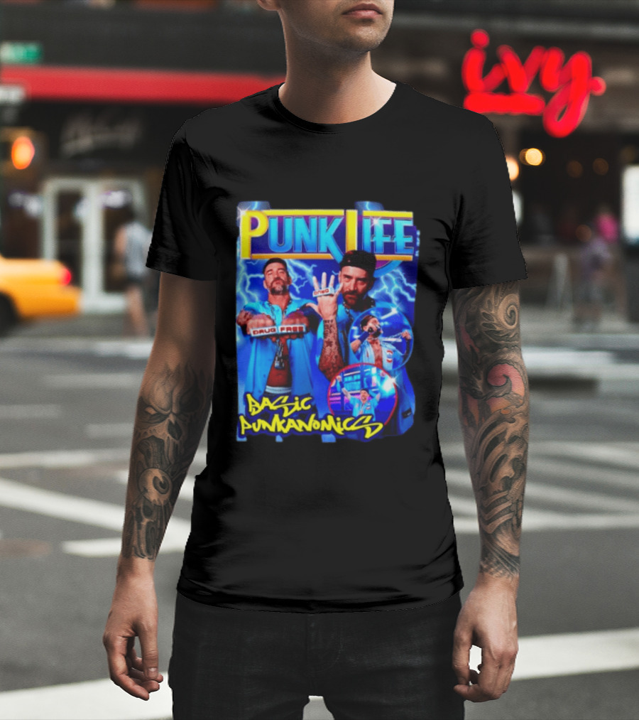 Punk Life Basic Punkanomics Drug Free CM Punk T-Shirt