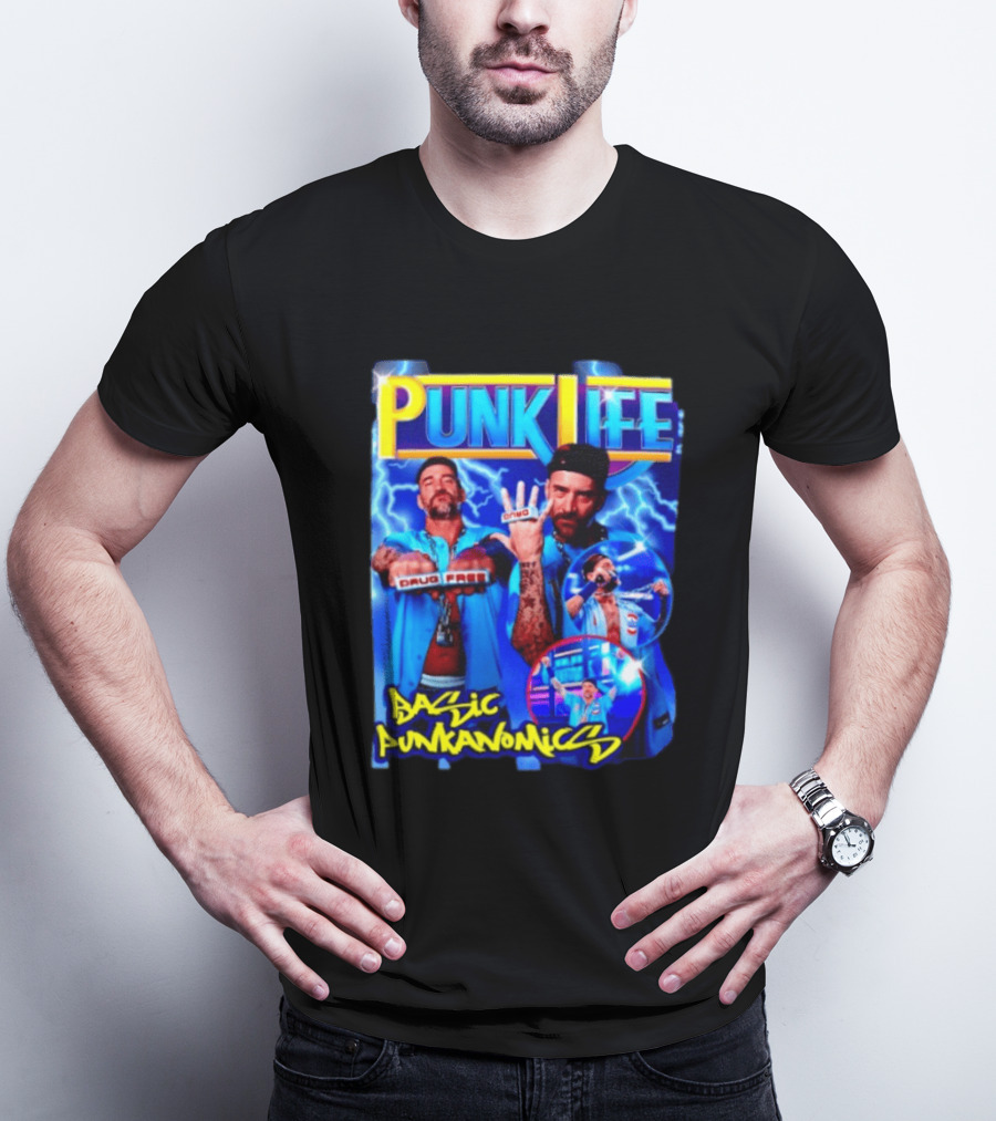 Punk Life Basic Punkanomics Drug Free CM Punk T-Shirt