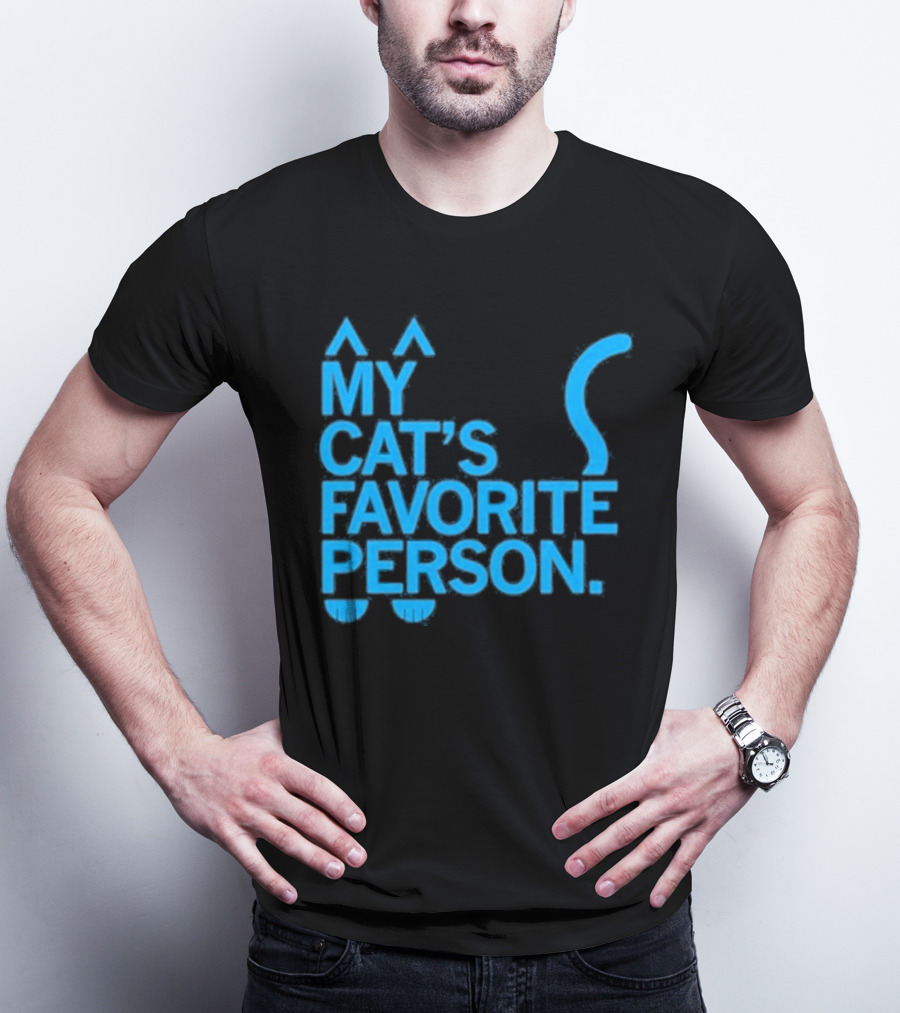 My Cat's Favorite Person Cat Ears And Tail Blue T-Shirt