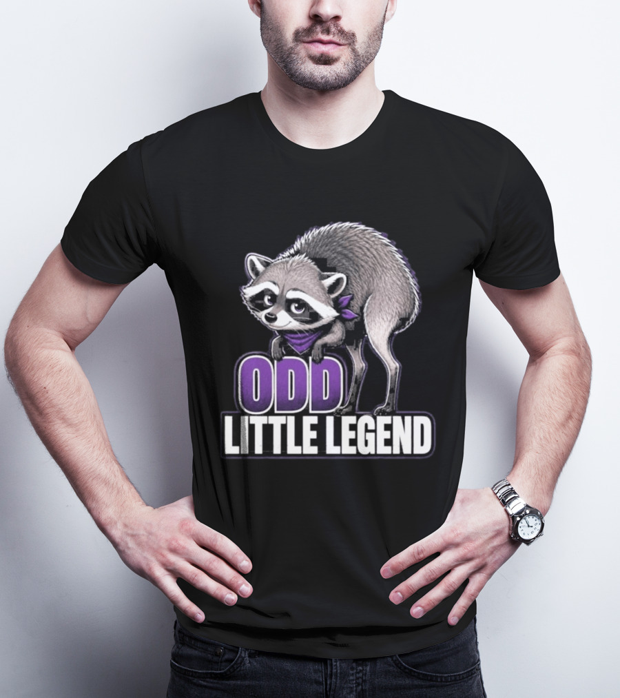 Odd Little Legend Jimothy Raccoon Purple Bandana T-Shirt