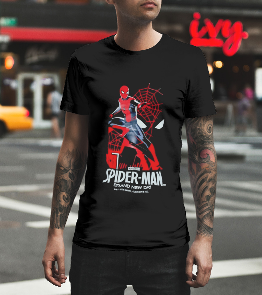 Spider Man Brand New Day 2026 Marvel Stylized Superhero T-Shirt