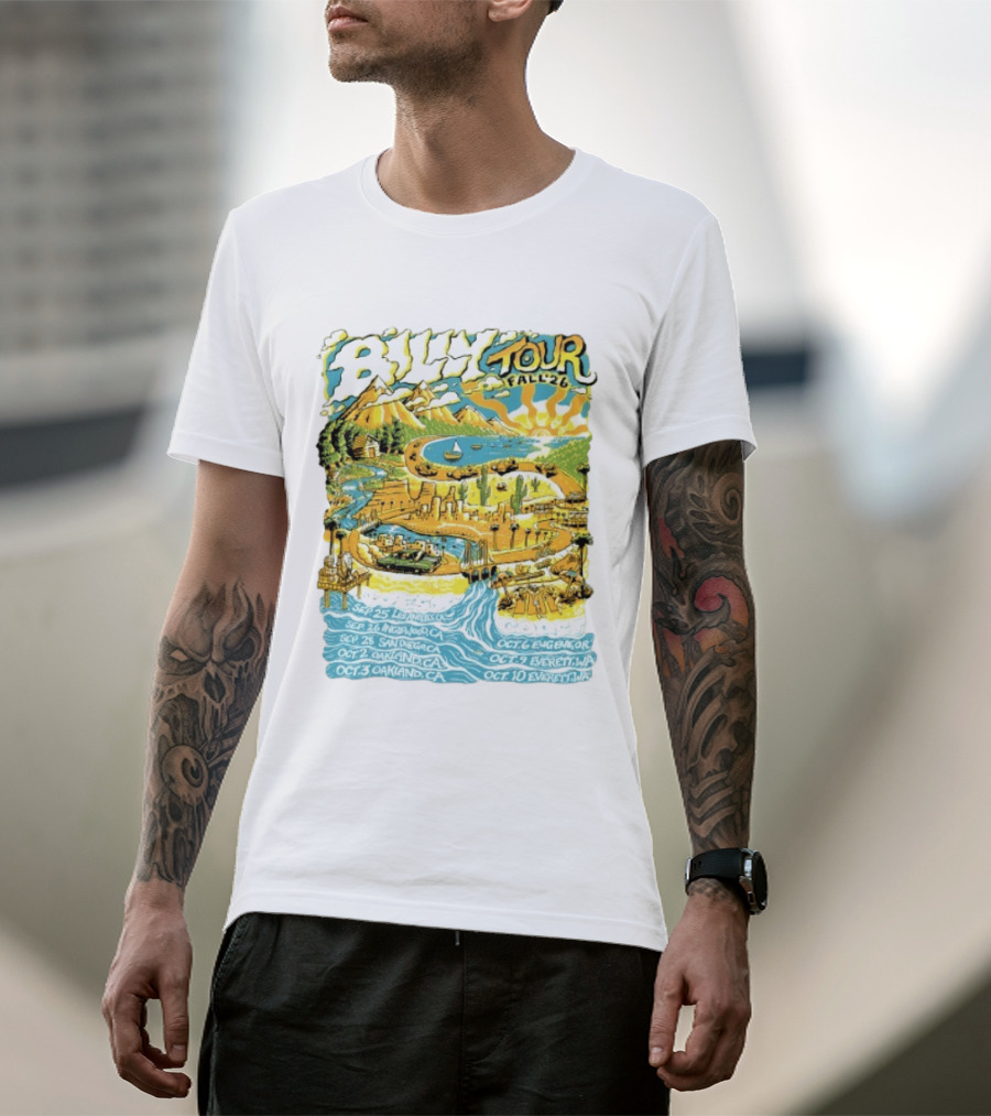 Billy Tour Fall '26 West Coast Concert Dates San Diego Oakland Eugene Everett T-Shirt