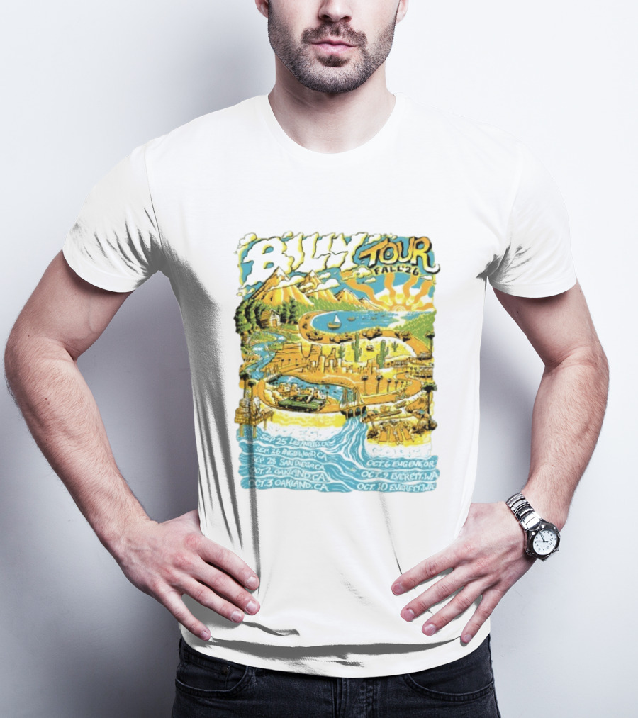 Billy Tour Fall '26 West Coast Concert Dates San Diego Oakland Eugene Everett T-Shirt