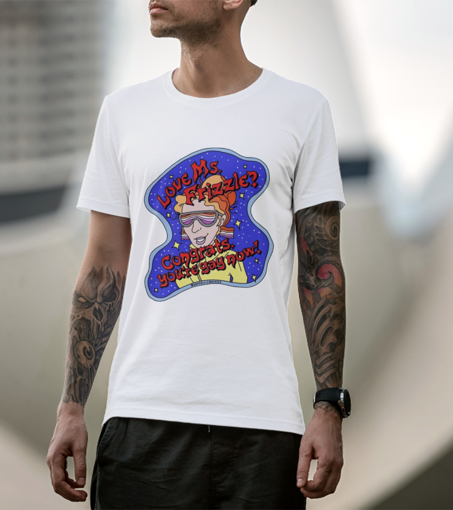 Love Ms Frizzle Congrats You're Gay Now Retro Space T-Shirt