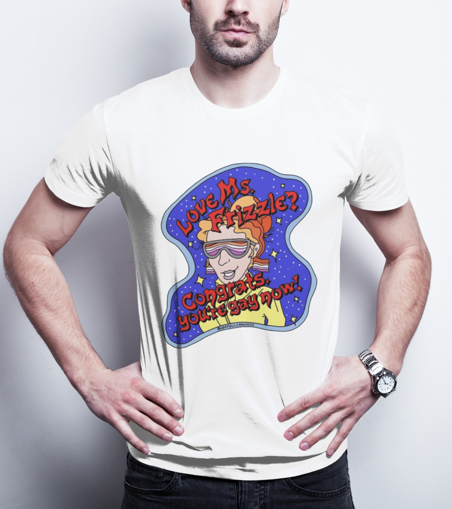 Love Ms Frizzle Congrats You're Gay Now Retro Space T-Shirt