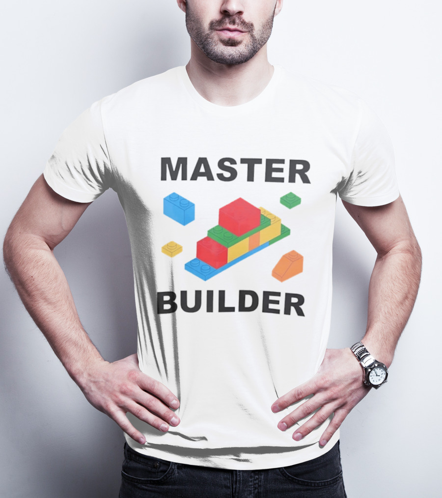 Master Builder Colorful Bricks Construction Fun T-Shirt