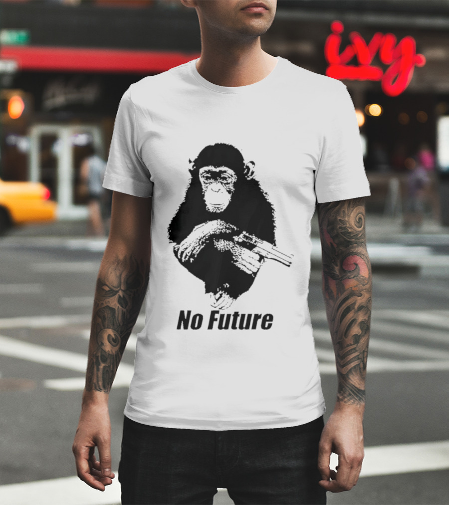 Monkey No Future With Gun T-Shirt