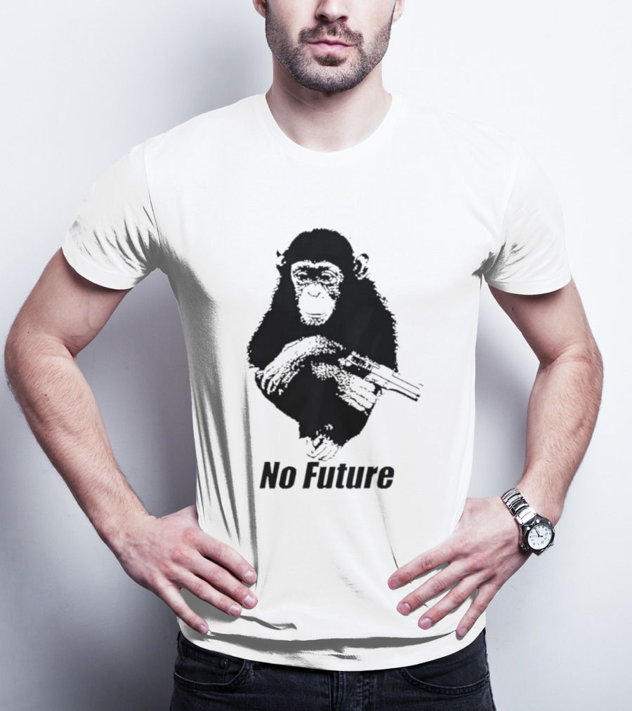 Monkey No Future With Gun T-Shirt