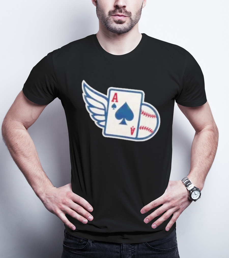 Ace Of Spades Baseball Winged Playing Card T-Shirt