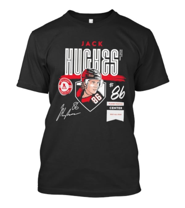 Jack Hughes 86 New Jersey Devils NHL Players Association Center 2026 All Star T-Shirt