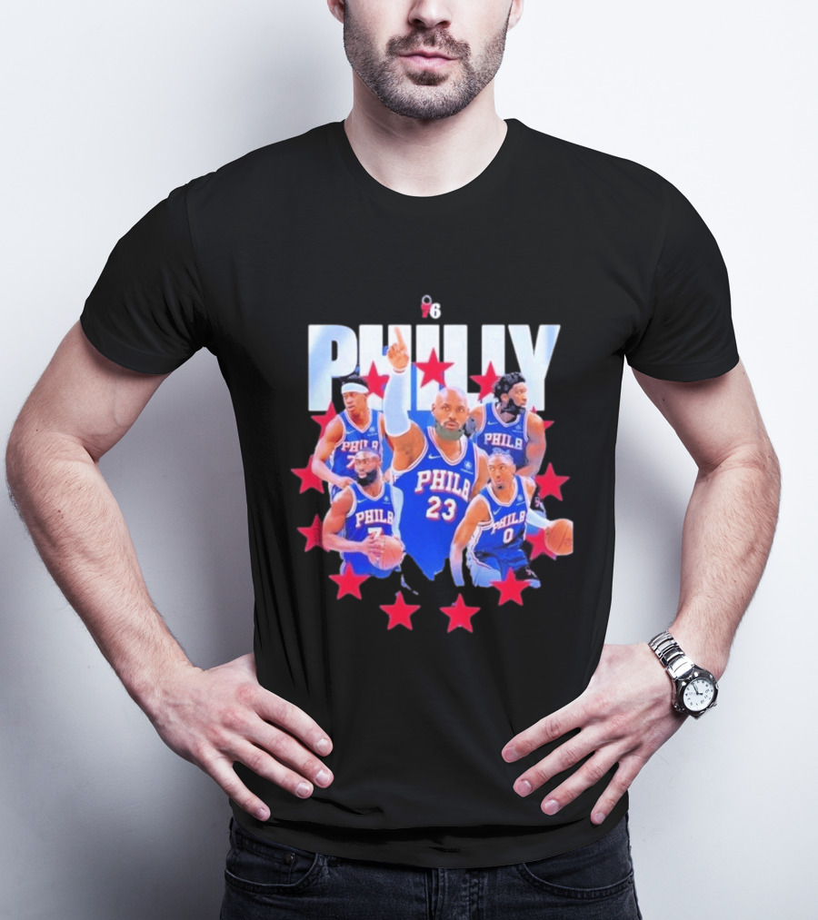 Philly LeBron James Philadelphia 76ers Basketball Mix 23 Stars T-Shirt