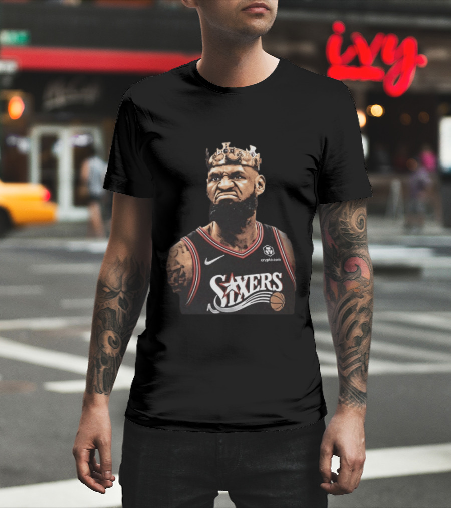 LeBron James Philadelphia 76ers Sixers King James Basketball Nike Crypto.com T-Shirt