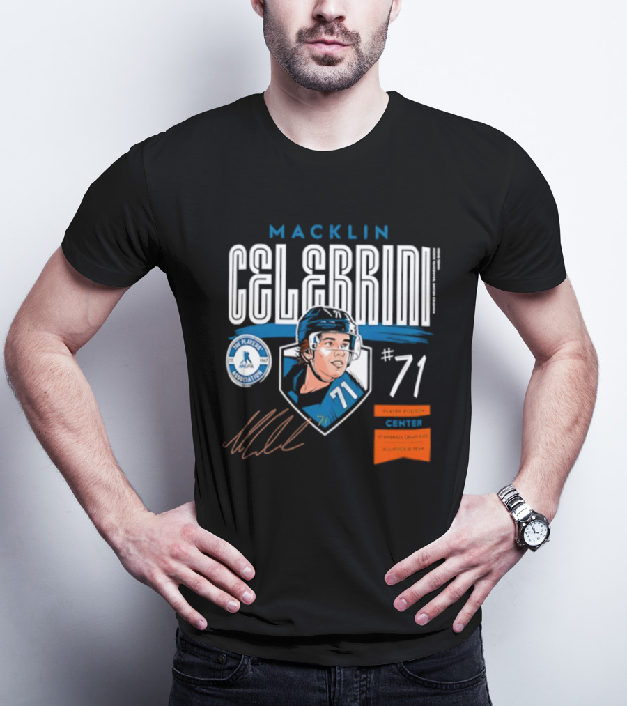 Macklin Celebrini 71 NHL Players Association All Rookie Team 2026 Pick T-Shirt