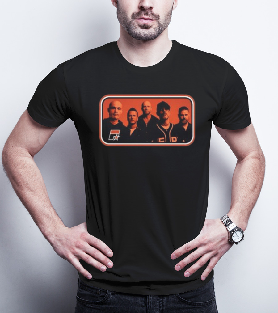 Five Store Stripe Photo 2026 Black F Symbol And Star Band T-Shirt