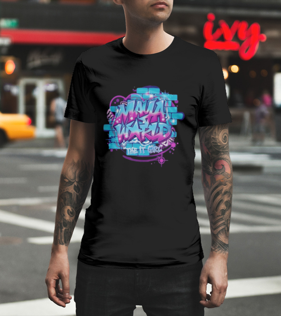 Maya World The IT Girl Vibrant Graffiti T-Shirt