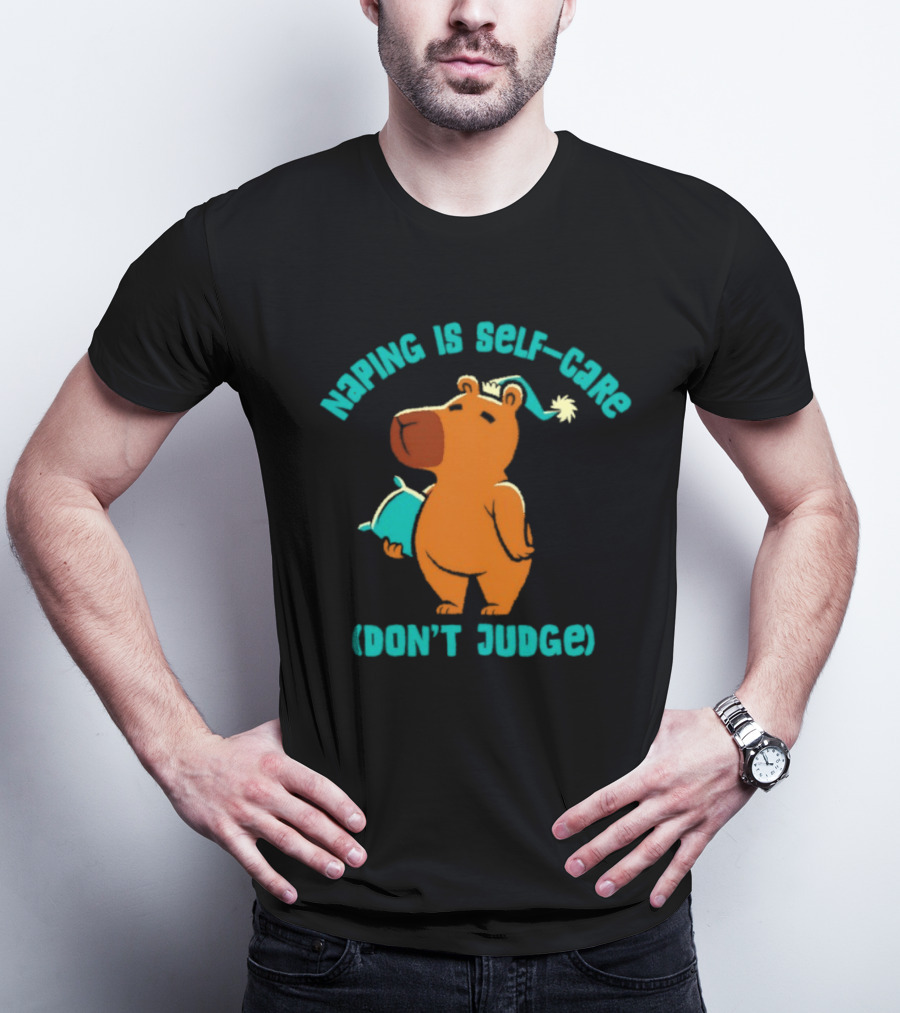 Napping Is Self Care Capybara Don't Judge T-Shirt
