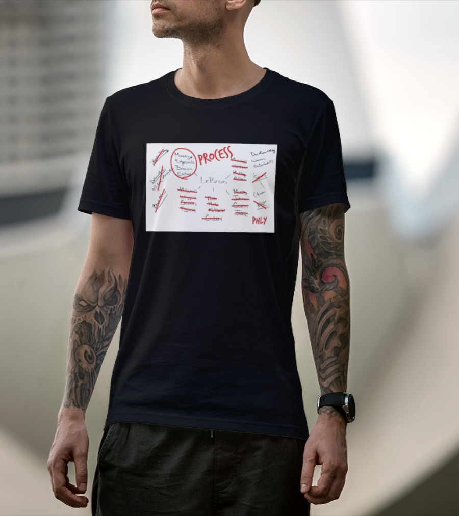 Phly LeBron Process Philadelphia 76ers Strategy Diagram T-Shirt