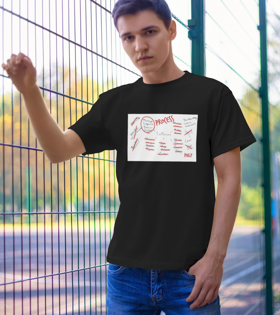 Phly LeBron Process Philadelphia 76ers Strategy Diagram T-Shirt