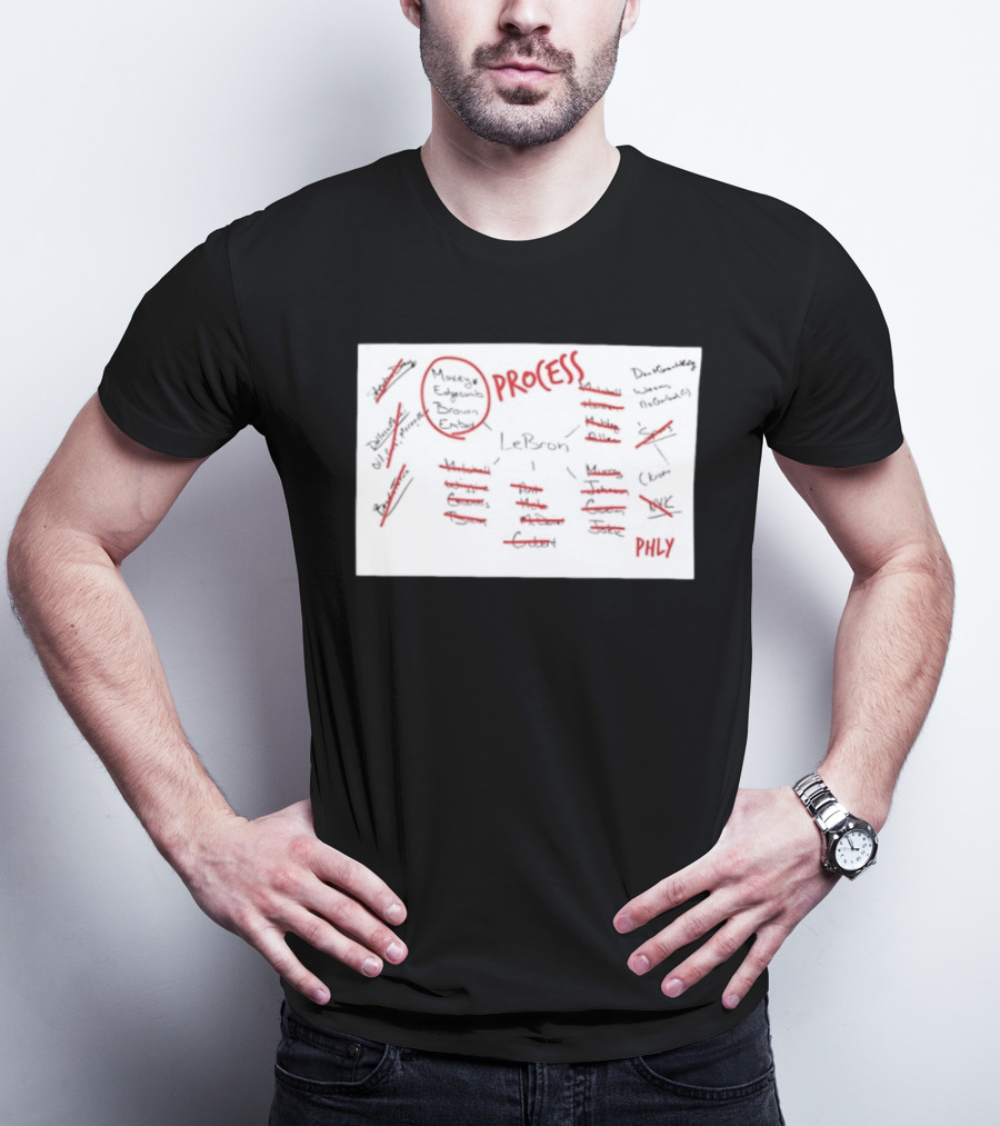 Phly LeBron Process Philadelphia 76ers Strategy Diagram T-Shirt