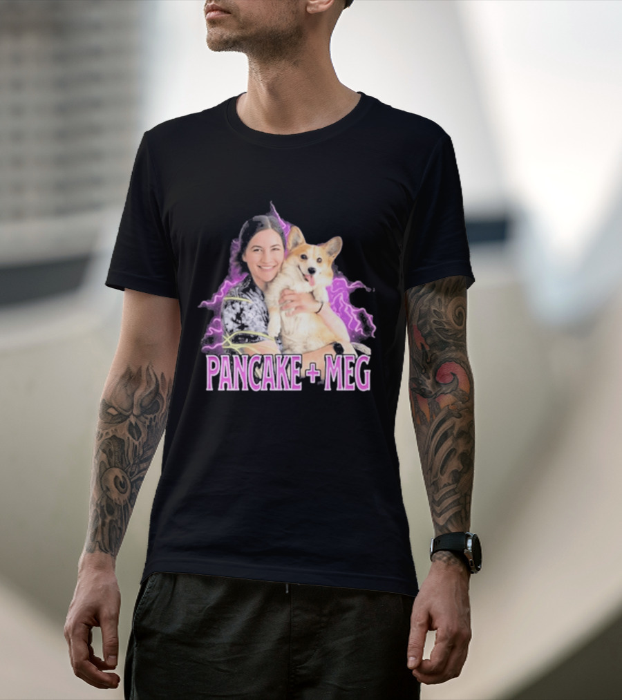 Pancake + Meg Electric Purple Corgi Hug T-Shirt