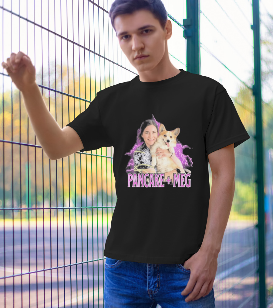 Pancake + Meg Electric Purple Corgi Hug T-Shirt