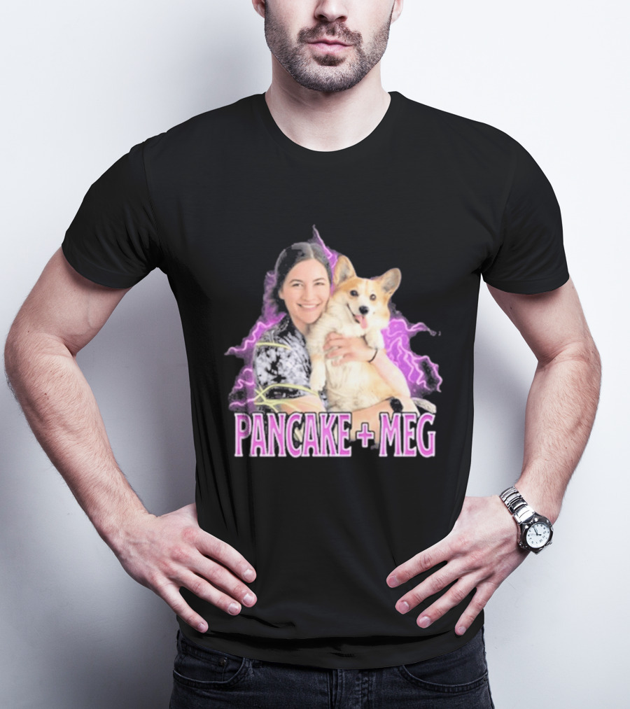 Pancake + Meg Electric Purple Corgi Hug T-Shirt