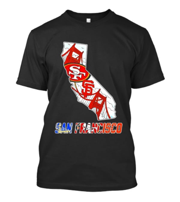 San Francisco 49ers Giants California Map T-Shirt
