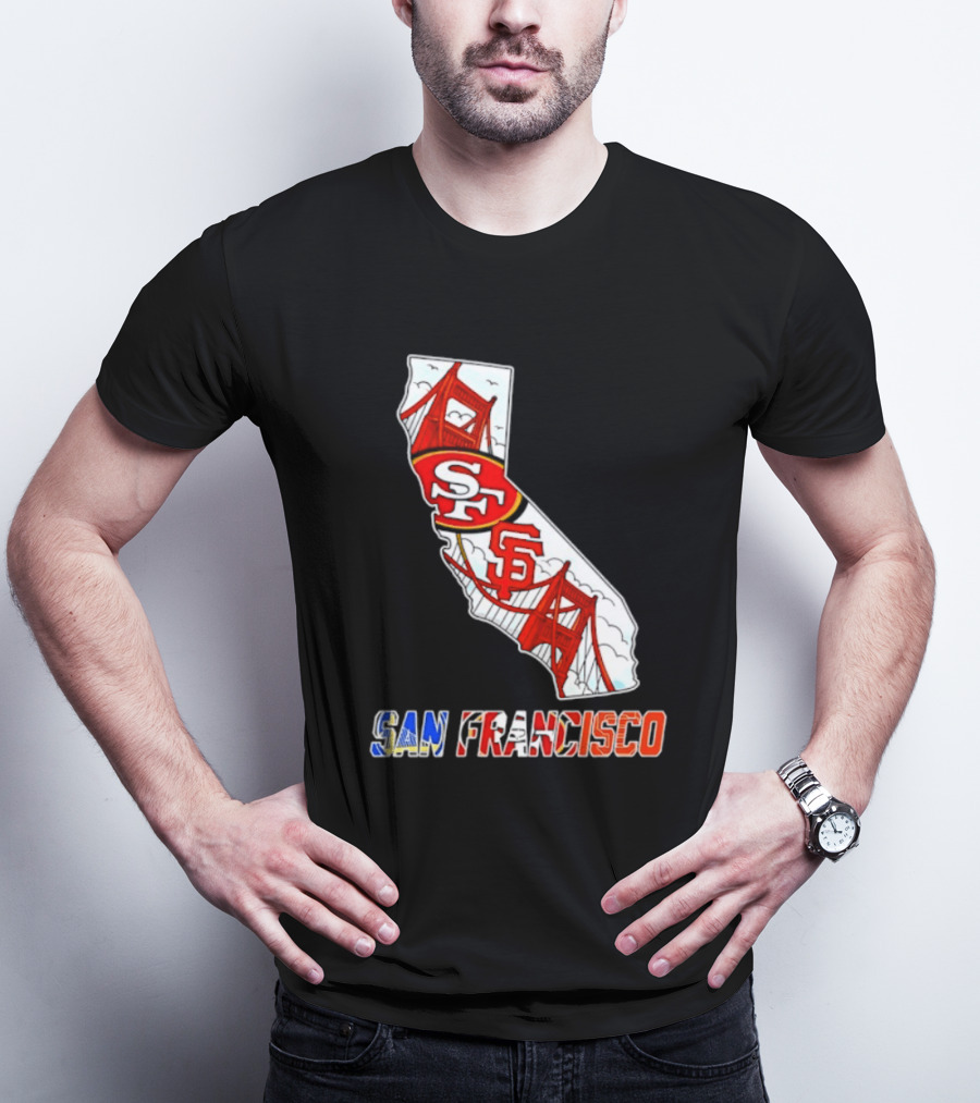 San Francisco 49ers Giants California Map T-Shirt