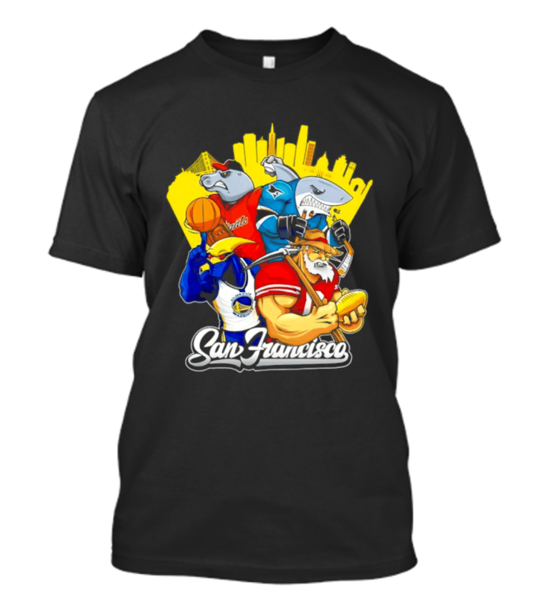 San Francisco Giants Warriors 49ers Sharks Skyline T-Shirt