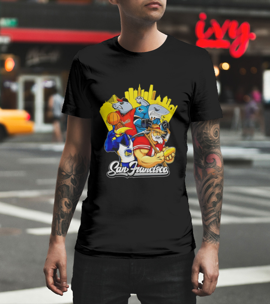 San Francisco Giants Warriors 49ers Sharks Skyline T-Shirt