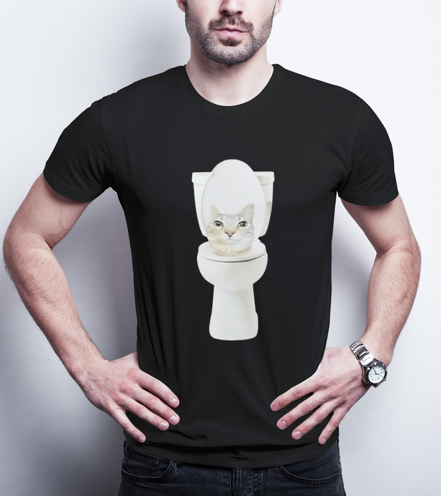 Skibidi Cat Toilet Humor Meme Fusion T-Shirt