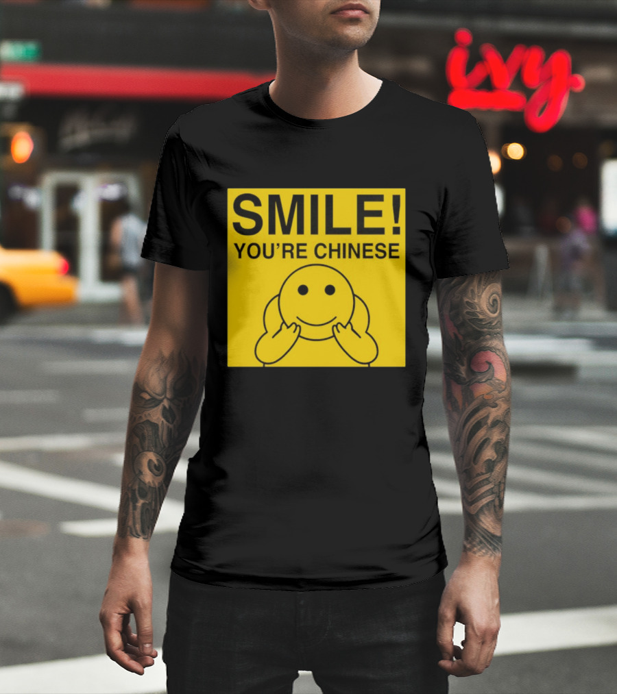 SMILE You're Chinese Sticker Emoticon Sign Yellow T-Shirt