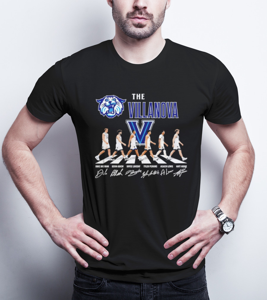 The Villanova Wildcats Abbey Road Duke Brennan Devin Askew Bryce Lindsay Tyler Perkins Acaden Lewis Matt Hodge Signatures T-Shirt