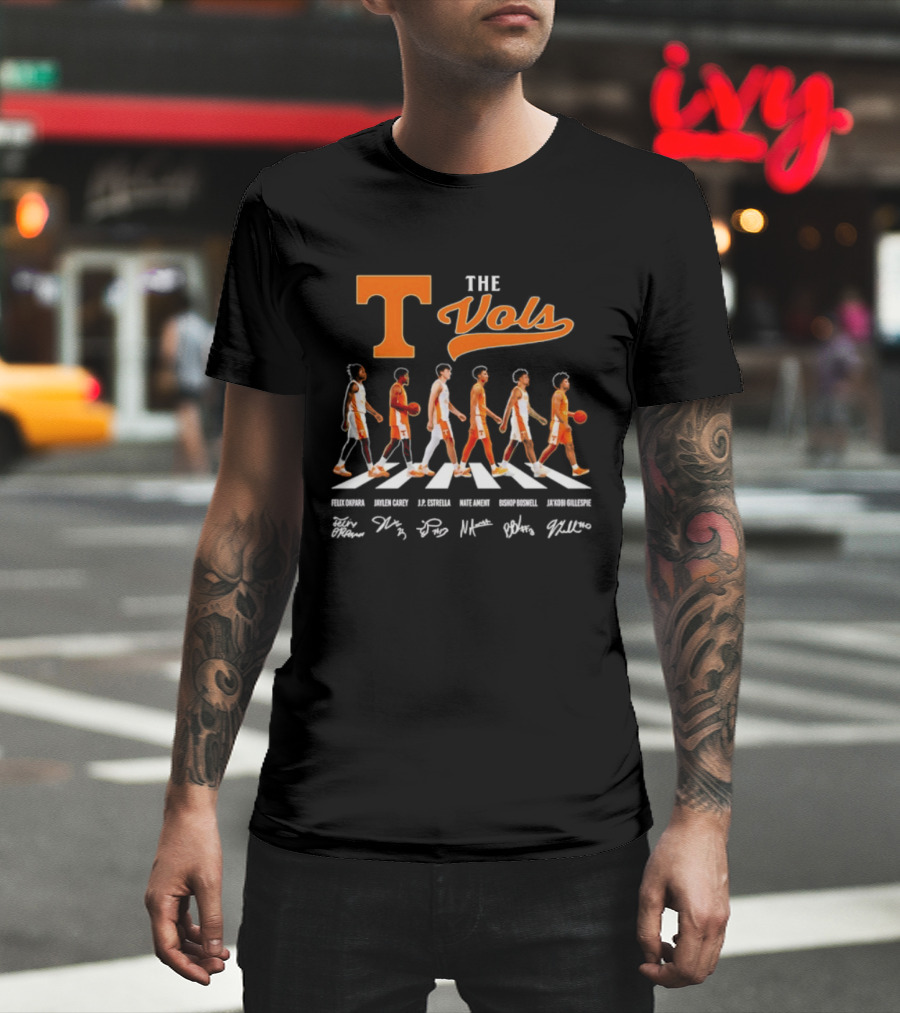 The Vols Tennessee Volunteers Basketball 2026 Abbey Road Signatures Player T-Shirt