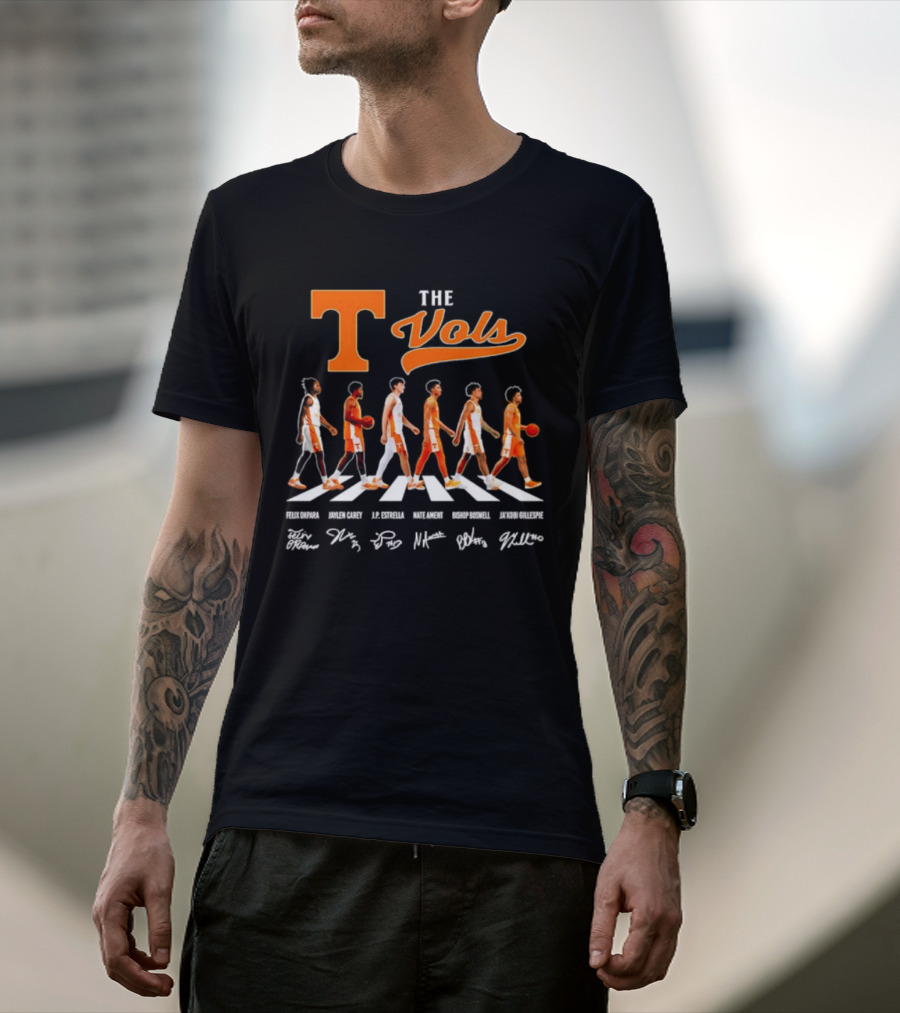 The Vols Tennessee Volunteers Basketball 2026 Abbey Road Signatures Player T-Shirt